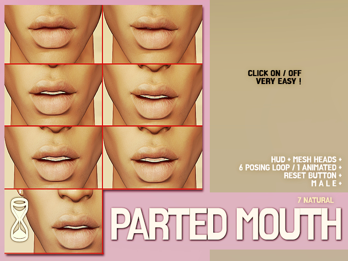 Second Life Marketplace M Parted Mouth Hud M Natural Reseter