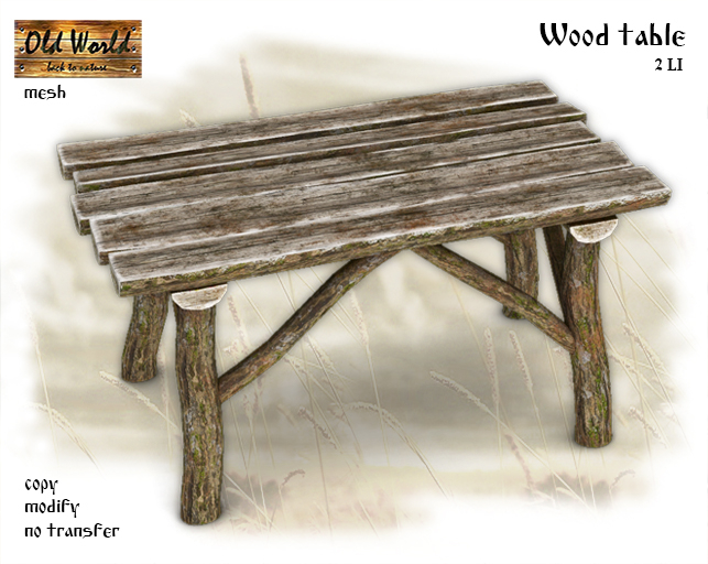 Second Life Marketplace - Old wood table v2 - Old World - Medieval ...