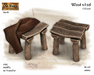Second Life Marketplace - Wood stool - Old World - Rustic / Medieval ...