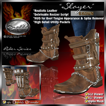 Second Life Marketplace - PROMO OFFER ~ SALE ~ !Drakke! "Slayer" Boots ...