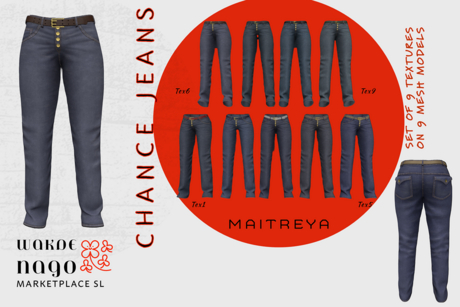 Second Life Marketplace - WN Chance Jeans - Set of 9 for Maitreya