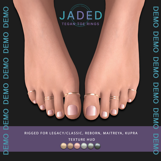 Second Life Marketplace - JADED - DEMO Tegan Toe Rings - Rigged For ...
