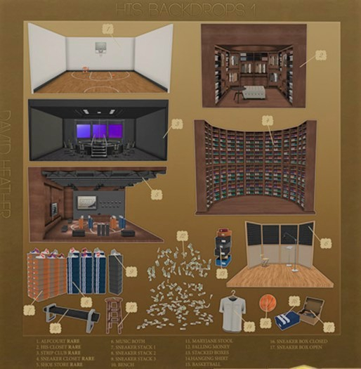 Second Life Marketplace - -David Heather-Sneaker Closet Backdrop RARE