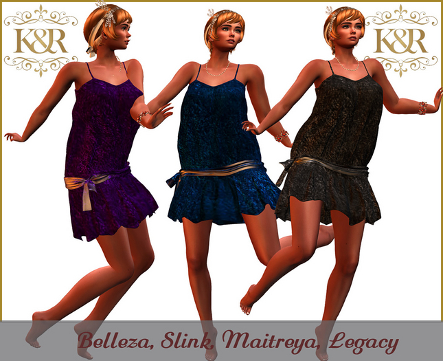 Second Life Marketplace - Flapper Dress for Maitreya,Legacy,Perky ...