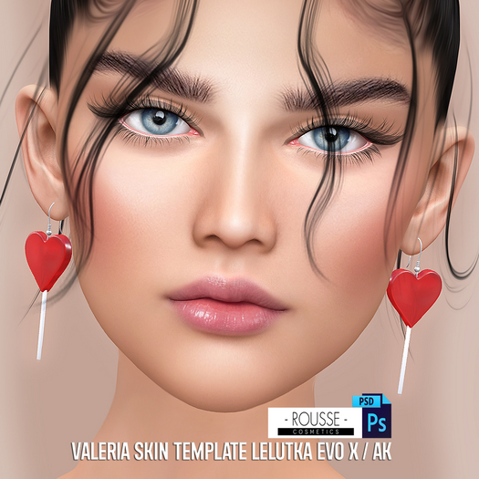 Second Life Marketplace - Rousse - Valery Skin LELUTKA EVOX/AK -TEMPLATE-