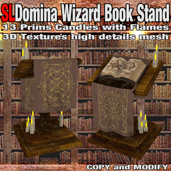 Second Life Marketplace - SLDomina Wizard Book with Stand Mesh with ...