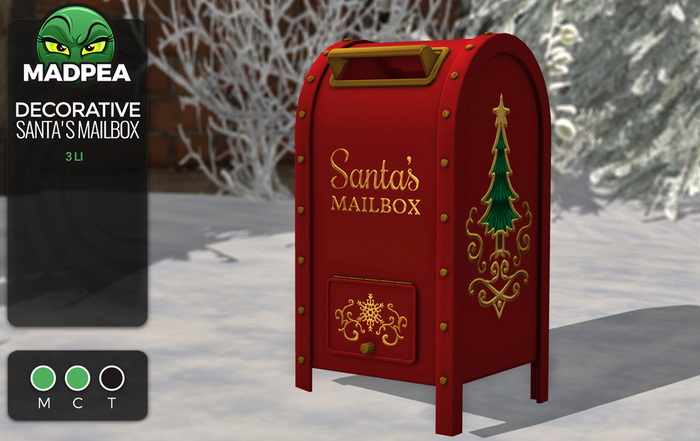 Second Life Marketplace - MadPea Decorative Santa's Mailbox