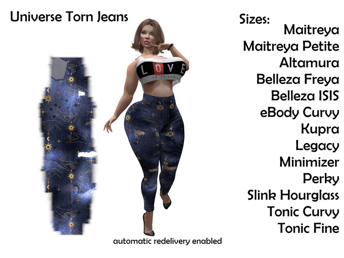 Second Life Marketplace - -DD-design Universe Torn Jeans