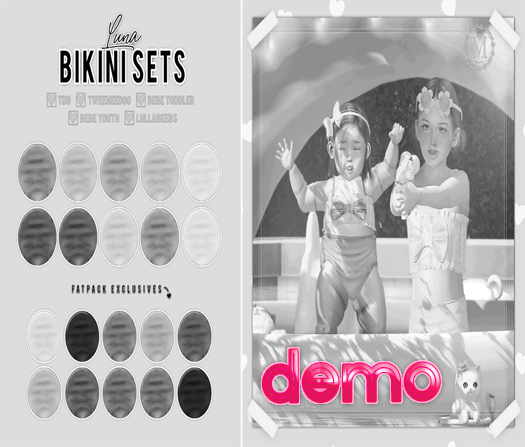 Second Life Marketplace - {m} luna bikini: fatpack DEMO