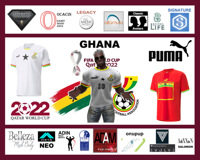 Second Life Marketplace - T-Shirt Ghana FIFA Qatar 2022 Altamura ...
