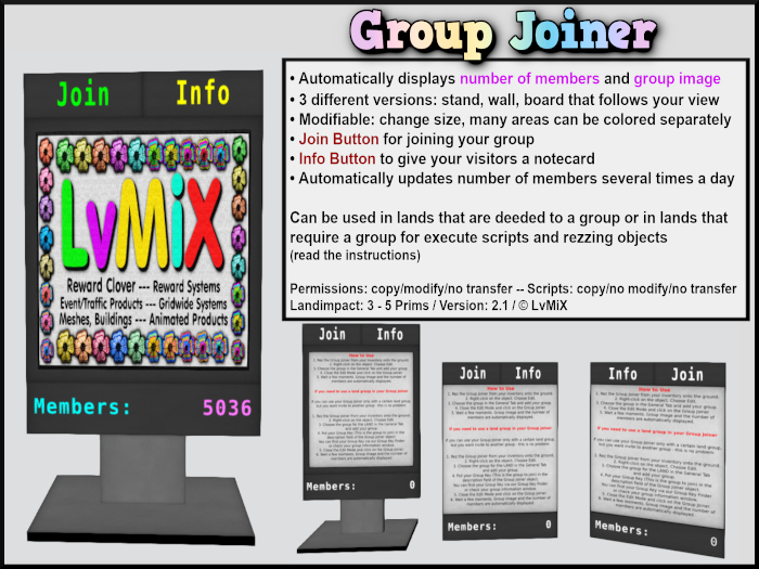 Second Life Marketplace - Group Joiner with Number of members Display ...