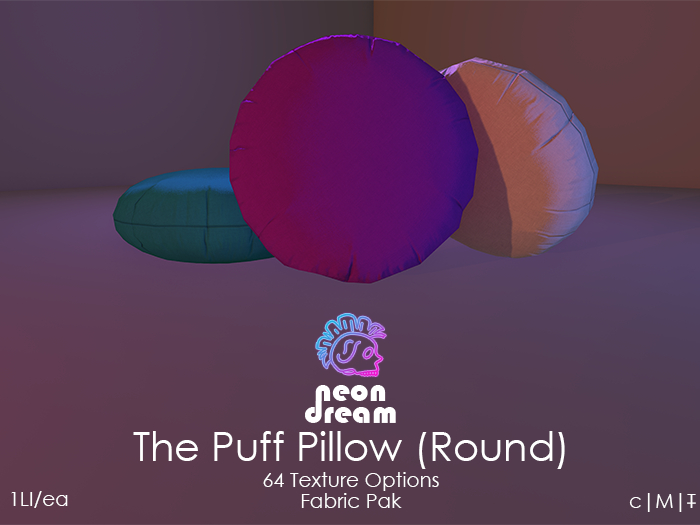 Second Life Marketplace - .:: neon dream ::. The Puff Pillow (Round ...