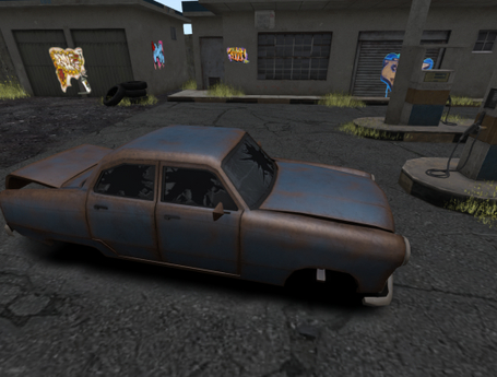 Second Life Marketplace - broken down car (display only)