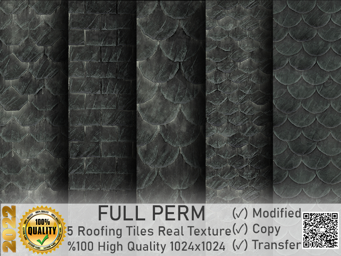 Second Life Marketplace - -Kb- 5 Roofing Tiles Real Texture BOX