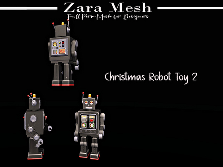 Second Life Marketplace - ZM - Christmas Robot Toy 2 - FULL PERM MESH