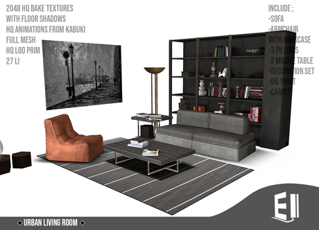 Second Life Marketplace - Urban Living Room Set Erfe Design PACK