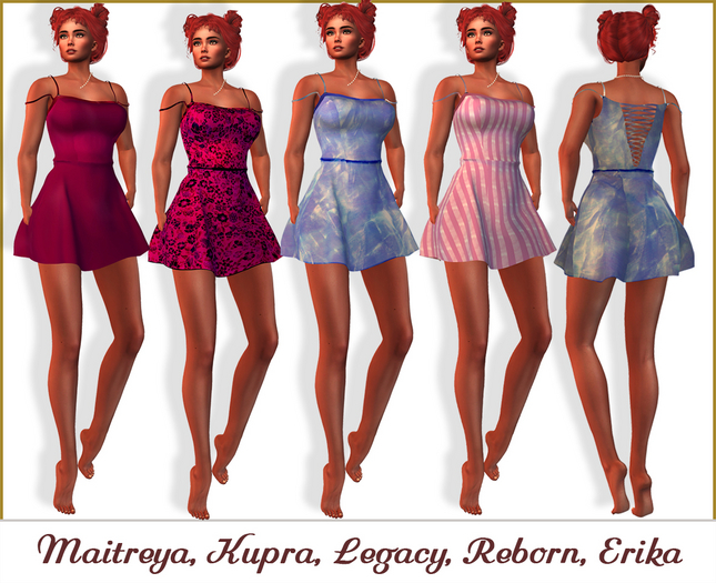 Second Life Marketplace - Evelin Dress, Reborn, Erika, Kupra, Lara, Legacy