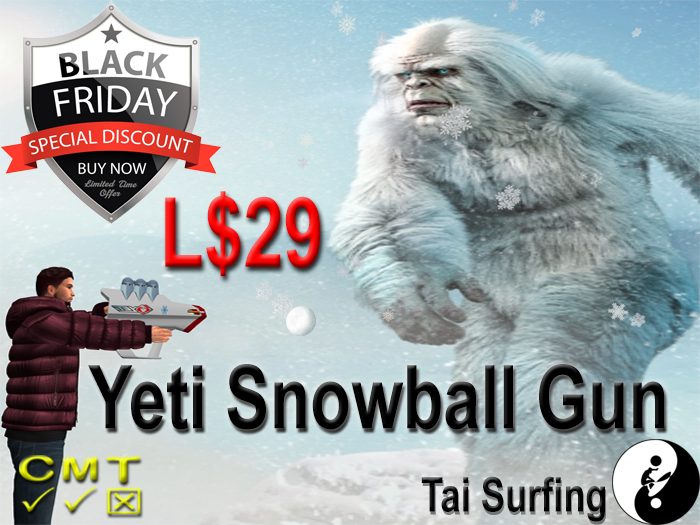 Second Life Marketplace - Yeti Snowball Gun - Black Friday Special