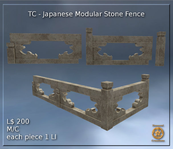 Second Life Marketplace - Japanese Modular Stone Fence