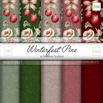 Second Life Marketplace - Winterfest Pine Matching Fabrics 10 Seamless ...