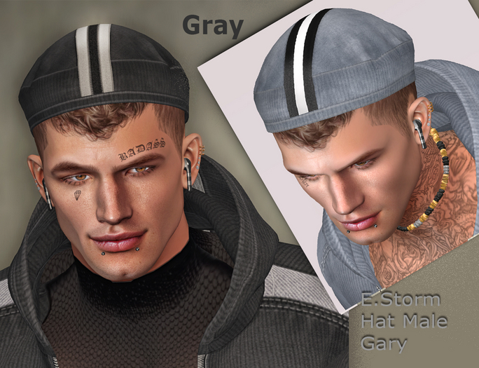 Second Life Marketplace - E.Storm Hat Male. Gary Gray