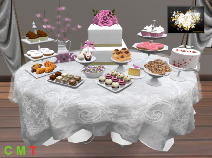 Second Life Marketplace - .~ABWY~ Wedding Dessert Buffet Table