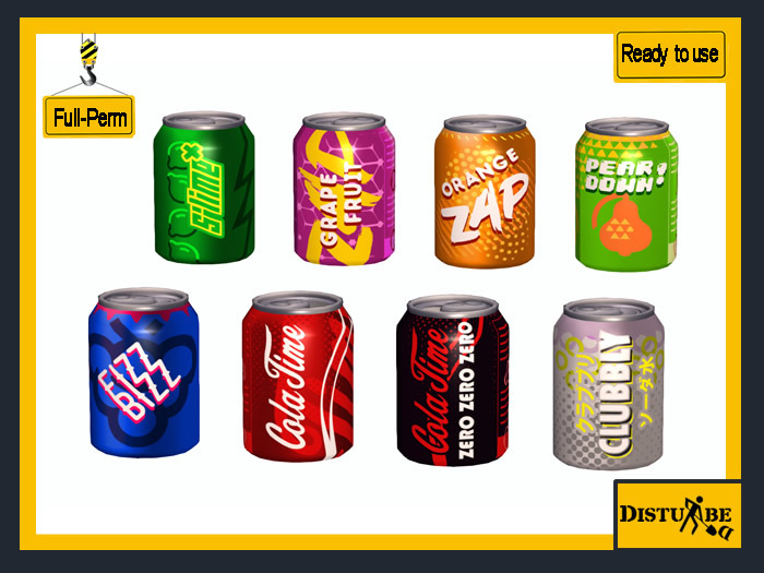Second Life Marketplace - ::Disturbed:: Kawaii Cute Soda Cans Pack ...