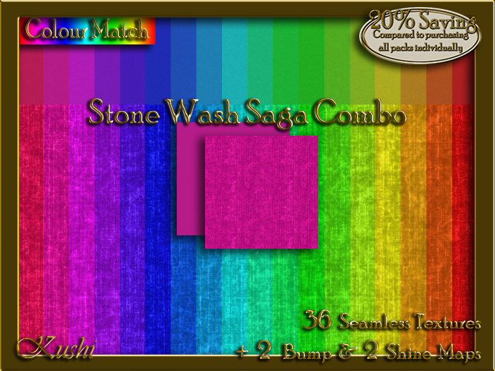 Second Life Marketplace - Stone Wash Saga Seamless Texture Set