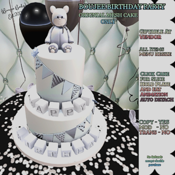 Second Life Marketplace - {Boujee Baby} Mesh Blue Baby Bear Cake Only ...