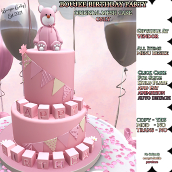 Second Life Marketplace - {Boujee Baby} Mesh Blue Baby Bear Cake Only ...
