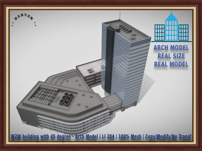 Second Life Marketplace - BARVAK - W2W building with 45 degrees - Arch ...
