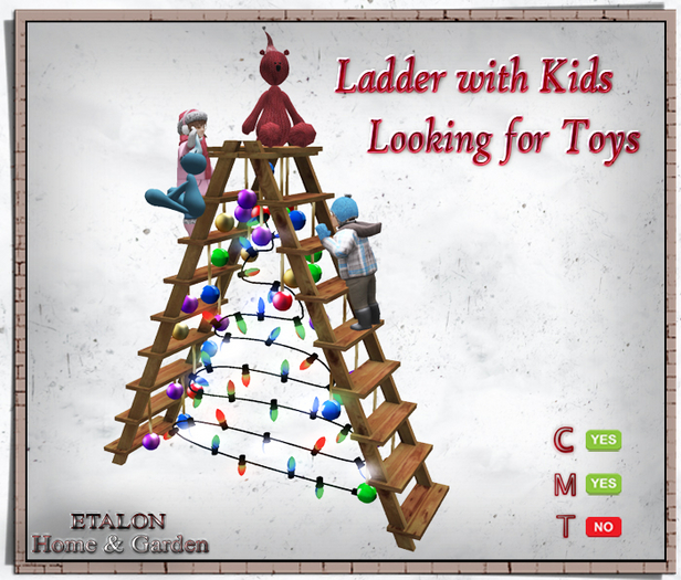 Second Life Marketplace - ETALON H&G - Ladder with Kids Looking for Toys