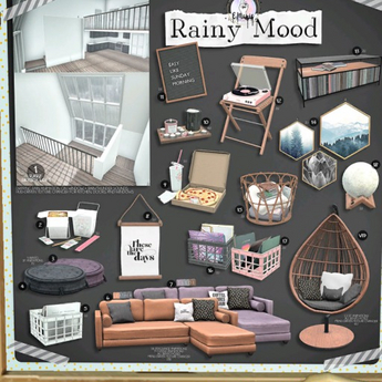 Second Life Marketplace - e.marie // Rainy Mood Gacha - Sofa Suede