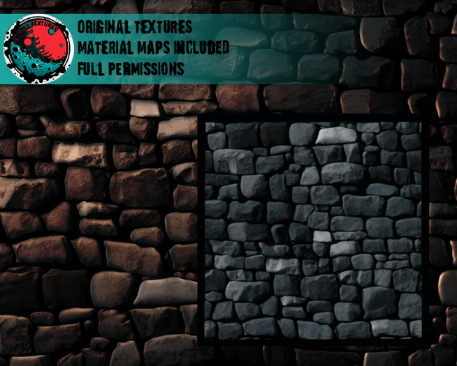Second Life Marketplace - ::T:: Materials Texture: Stone Wall 4c