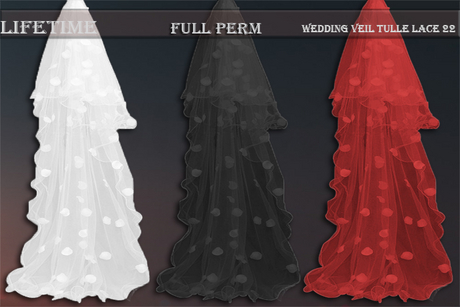 Second Life Marketplace - LIFETIME Full Perm Wedding Veil Tulle Lace 22