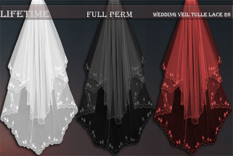 Second Life Marketplace - LIFETIME Full Perm Wedding Veil Tulle Lace 26