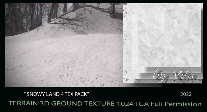 Second Life Marketplace - Vita's 3D Texture -4 TEX PACK SNOWY LAND 2022