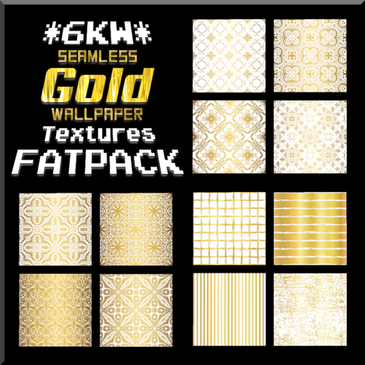 Second Life Marketplace - *6KW* FULL PERM Seamless Gold Wallpaper ...