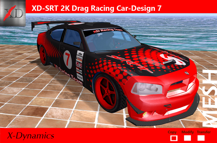 Second Life Marketplace - XD-SRT 2K -Drag Racing Car with Paint Design ...