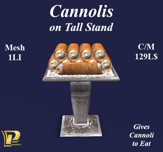 Second Life Marketplace - 12 Cannoli Tall Stand, Dispenses cannoli, 1LI