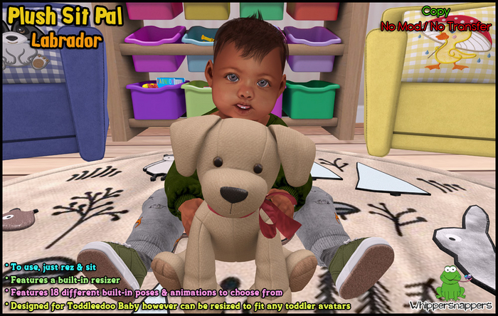 Second Life Marketplace - ! Whippersnappers ! - Plush sit pal Labrador