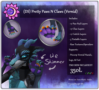 Second Life Marketplace - (DS) Pretty Paws N Claws (Vernid)