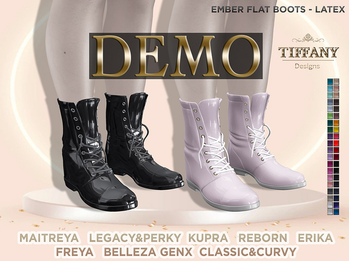Second Life Marketplace - ::TD:: Ember Flat Boots ~ Latex DEMO