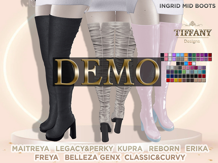 Second Life Marketplace - ::TD:: Ingrid Mid Boots DEMO