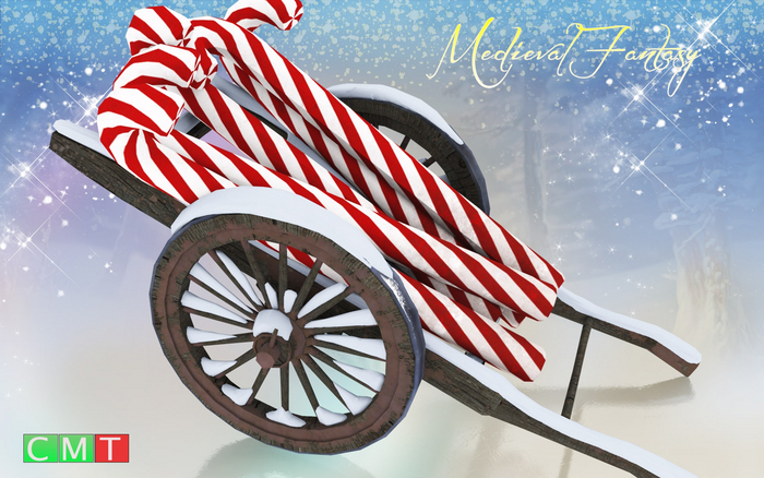 Second Life Marketplace - [MF] Christmas Snowy Cart full of Giant Candy ...