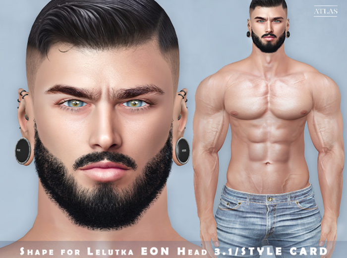 Second Life Marketplace - *ATLAS* Mens Shape NIK for Lelutka EON Head 3 ...