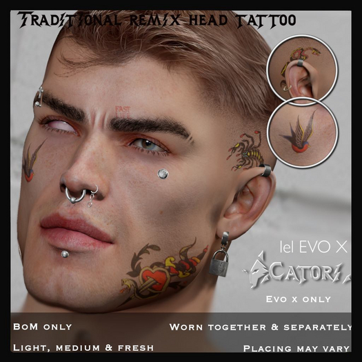 Second Life Marketplace - .catori. evox traditional remix tattoo {BoM ...