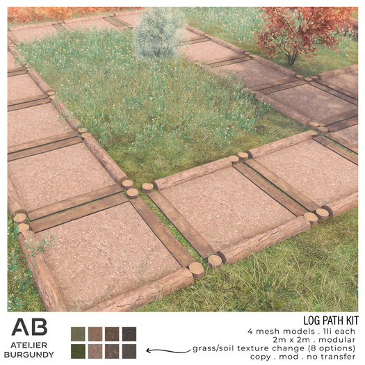 Second Life Marketplace - Atelier Burgundy . Log Path Kit *ADD*