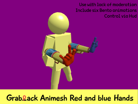 Second Life Marketplace - ::J&Xcreationz:: GrabPack Animesh red/blue #2