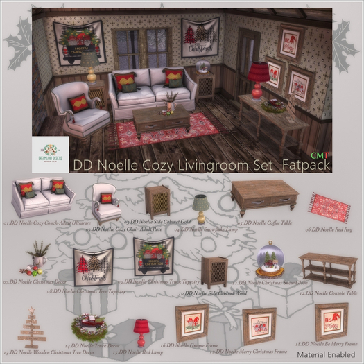 Second Life Marketplace - DD Noelle Cozy Living room set - Complete